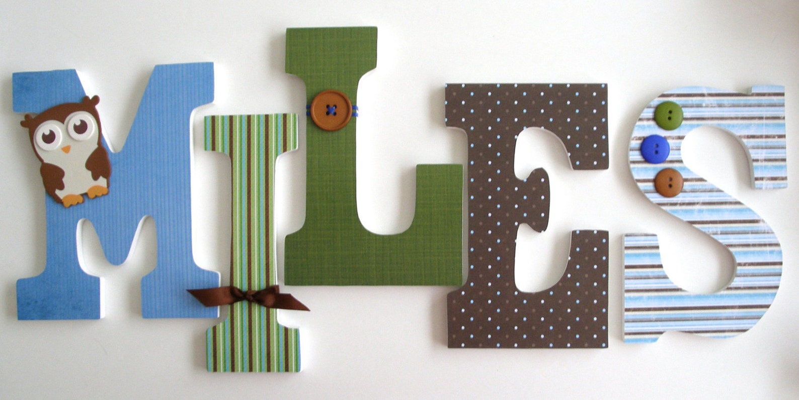 Set of 5 Decorated 9 Wooden Letters Nursery Name Décor | Etsy