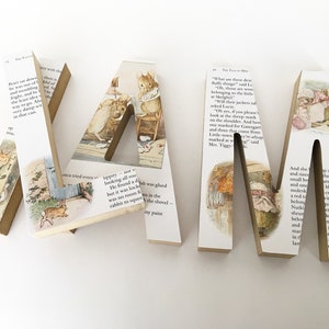 Beatrix Potter, Custom Wood Letters, Children's Book Pages, Nursery ...