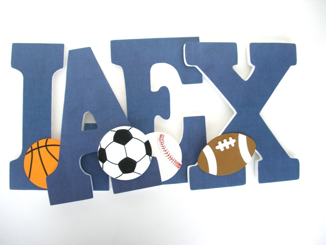Custom Decorated Wooden Letters Navy Blue Letters Nursery - Etsy