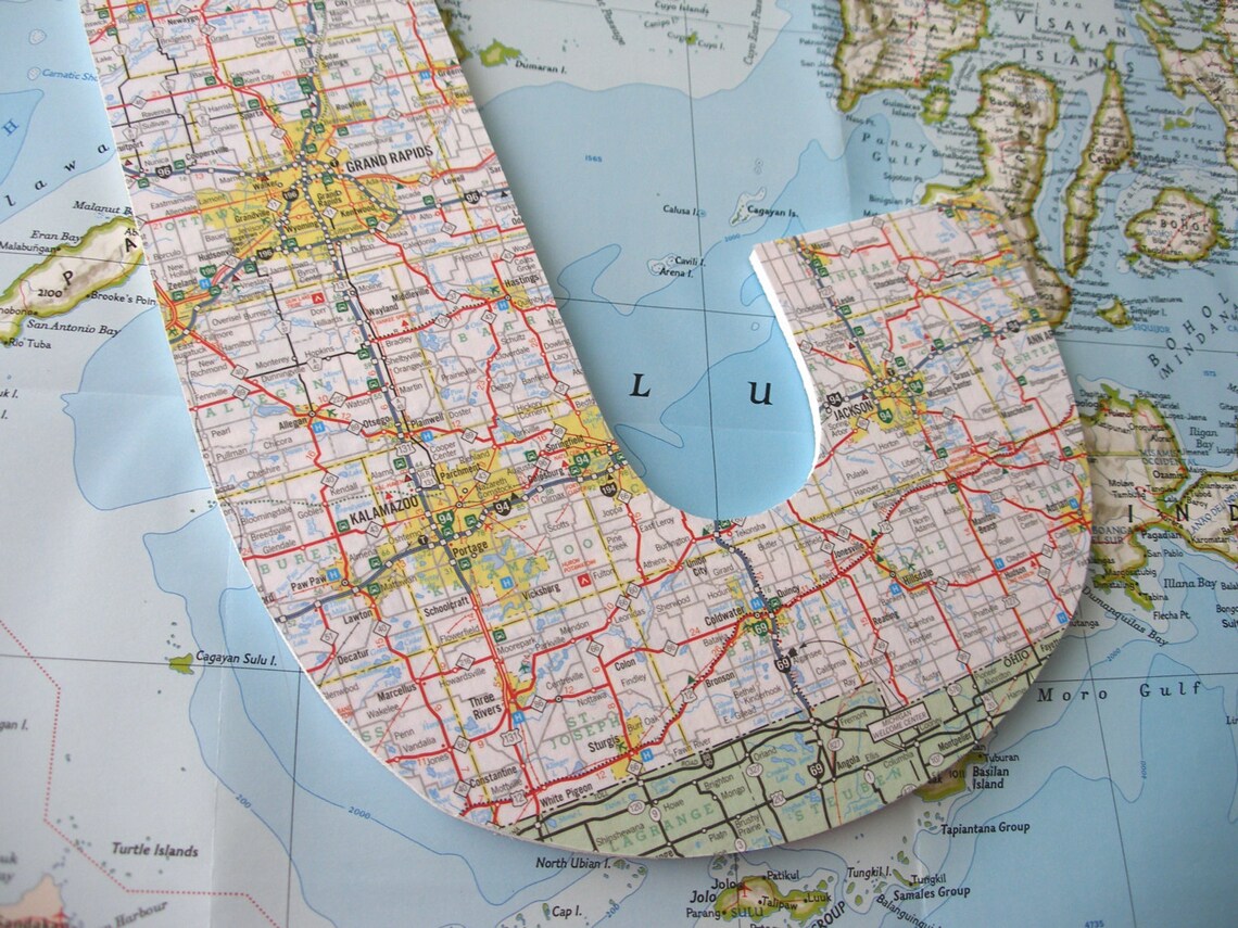 Map Custom Wooden Letters Nursery Name Décor Travel Nursery | Etsy