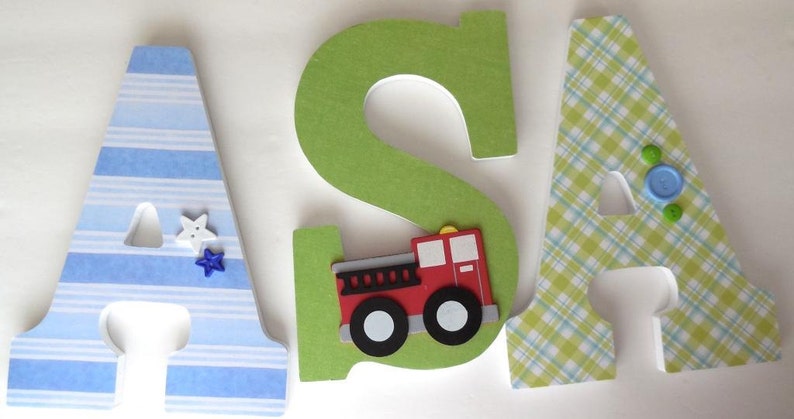 Personalized Wood Letter Set Firetruck Fire Engine Theme - Etsy
