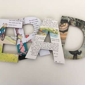 Read Custom Wood Letters, Made From Used Children's Books, Nursery ...