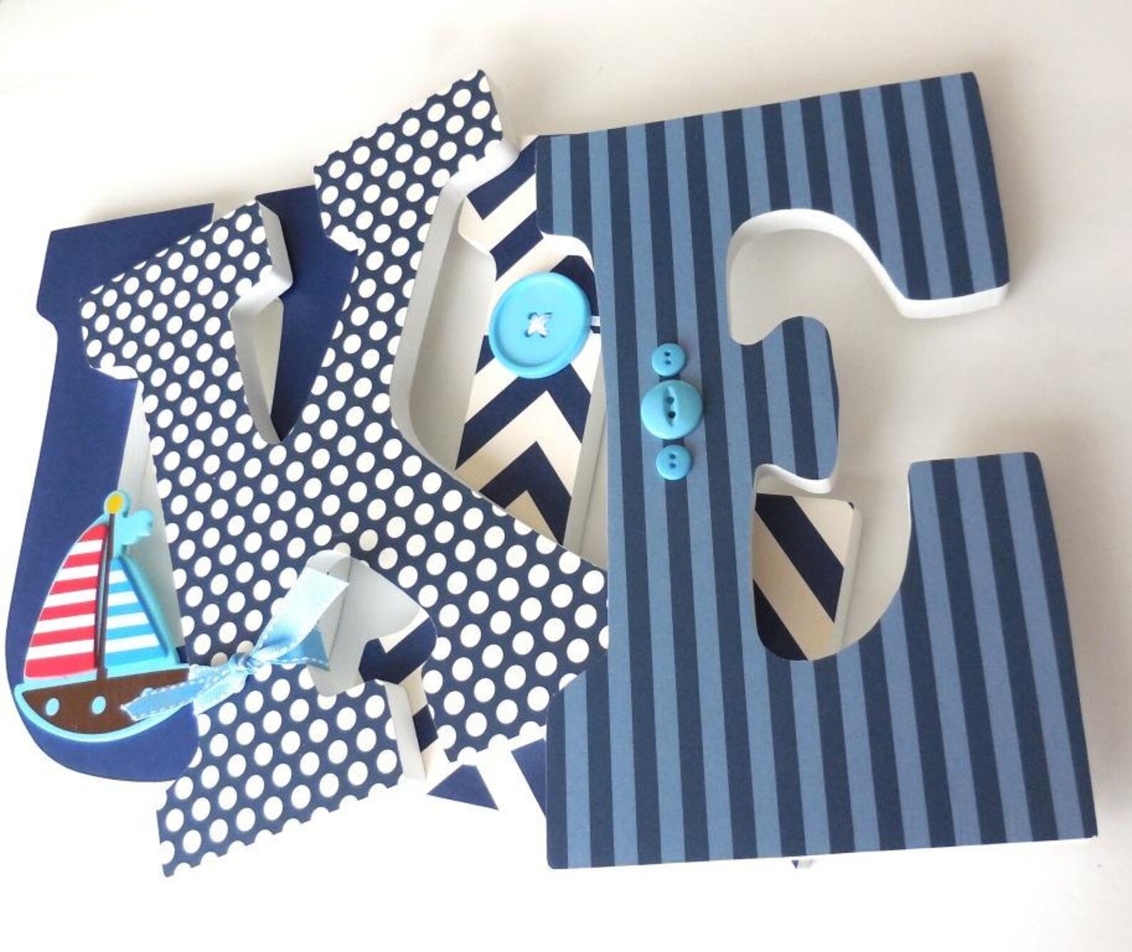 Wooden Letters for Boy Nursery Sailboat Sailing Theme | Etsy