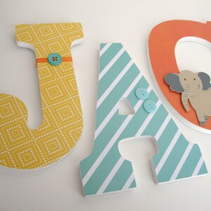 Wood Letters for Bedroom, Green, Yellow, Orange, and Teal Turquoise ...
