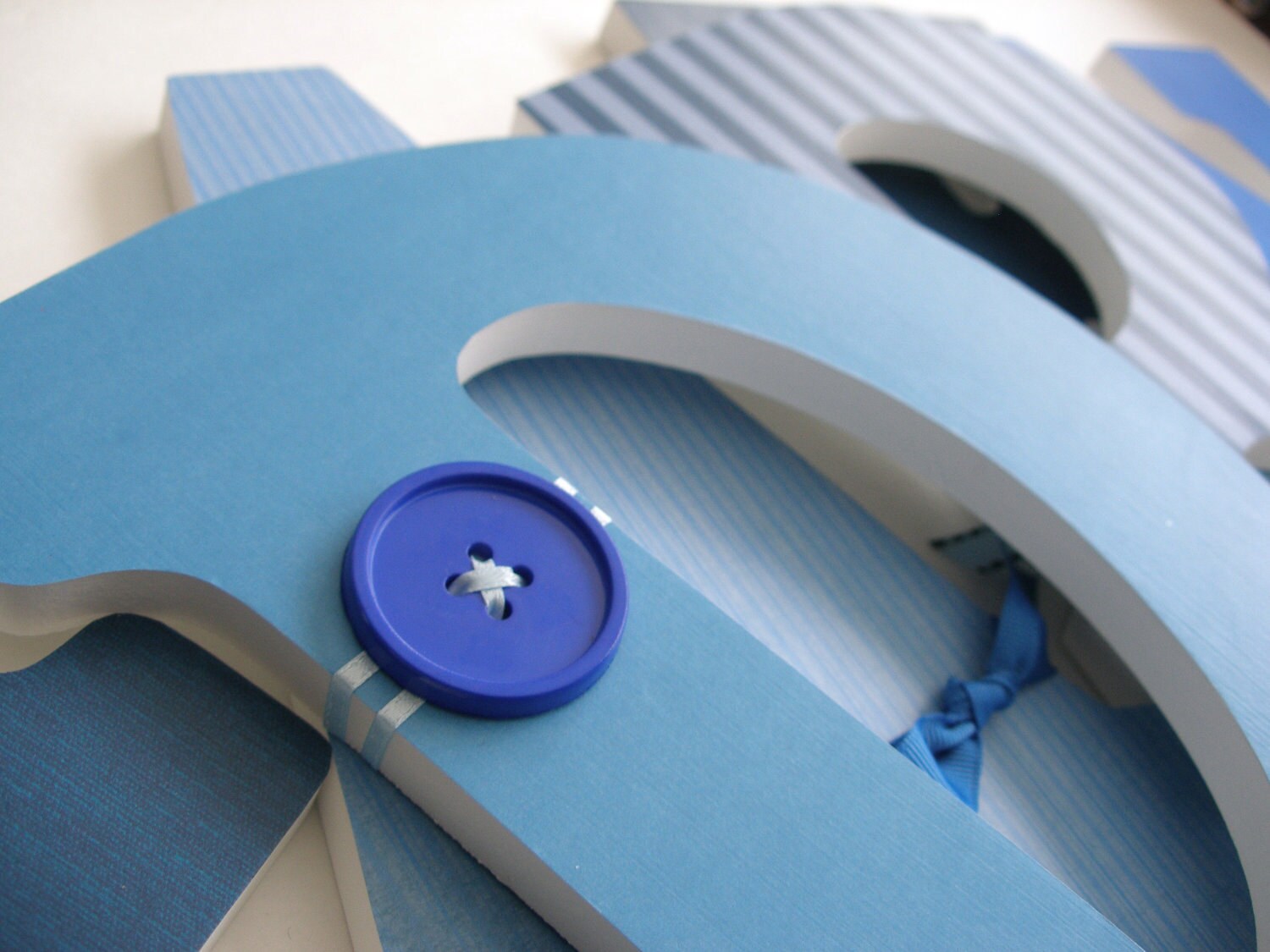 Custom Wooden Letters Blue Theme Personalized Nursery Name | Etsy