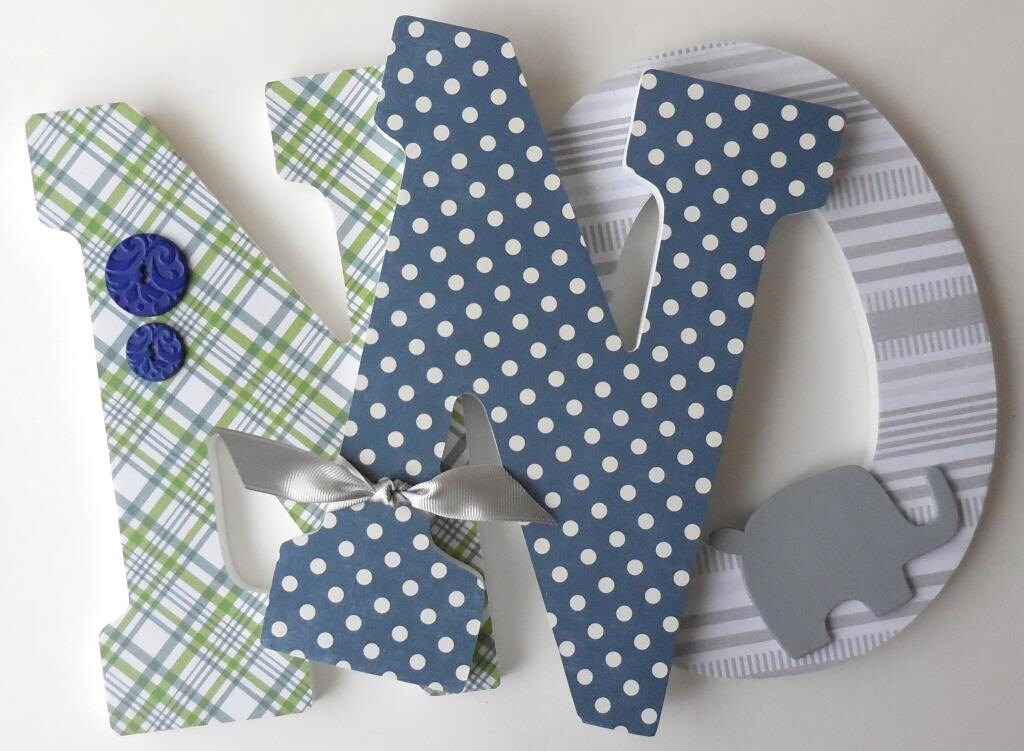 Elephant Custom Wooden Letters Personalized Nursery Name | Etsy