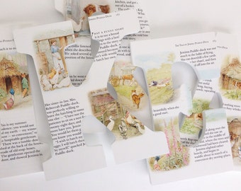 Custom Wood Letters Children's Book Pages Nursery | Etsy