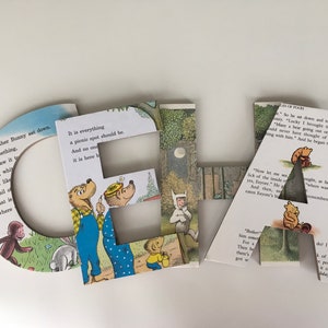 Read Custom Wood Letters, Made From Used Children's Books, Nursery ...