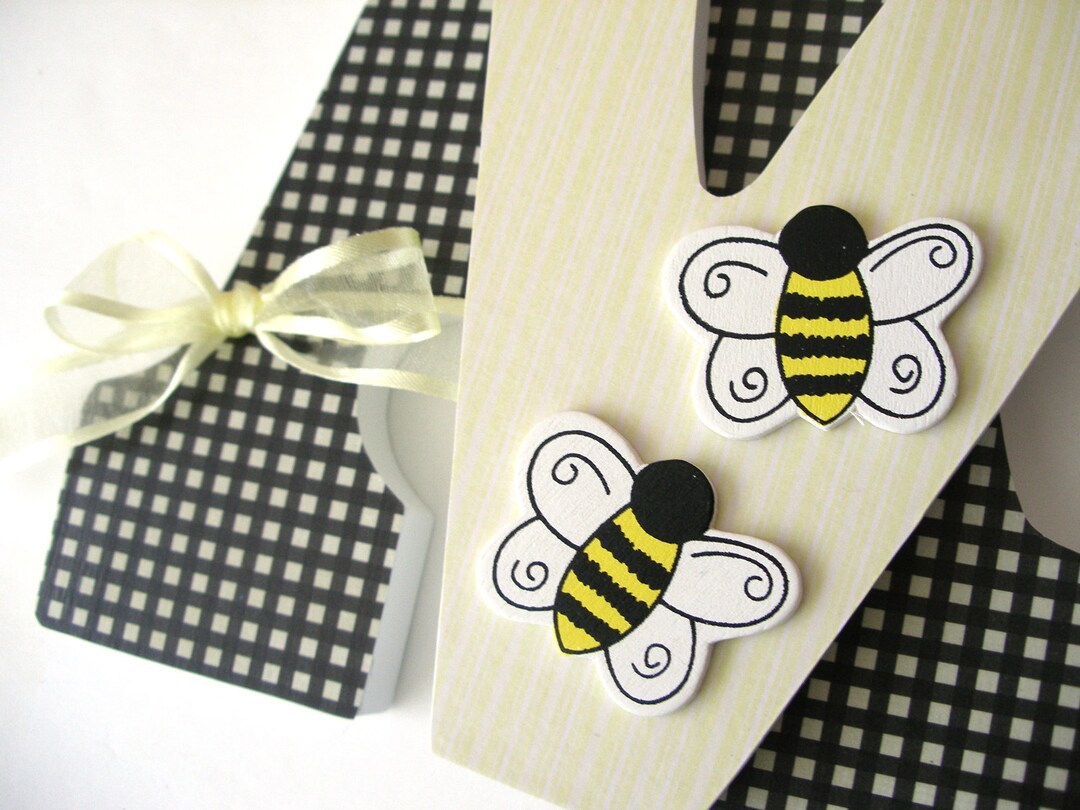 Bumblebee Custom Decorated Wooden Letters, Nursery Name Décor, Unisex ...