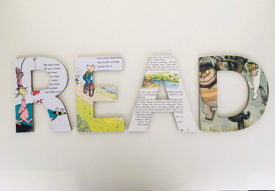 Read Custom Wood Letters, Made From Used Children's Books, Nursery ...