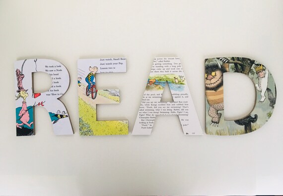 Read Custom Wood Letters Made From Used Children's Books | Etsy