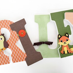 Woodland Creature Custom Decorated Wooden Letters, Nursery Name Décor ...