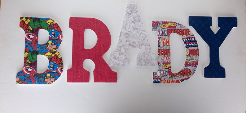 Superhero Wood Letter Set for Nursery, Super Hero Boy Bedroom Wall ...