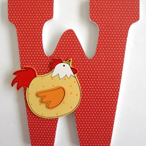Custom Decorated Wooden Letters CHICKEN & ROOSTER Theme | Etsy