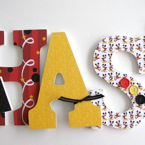 Set of 5 Decorated 9" Wooden Letters, Nursery Name Décor, Alphabet ...