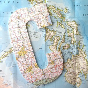 Map Custom Wooden Letters, Nursery Name Décor, Travel Nursery, Unisex ...