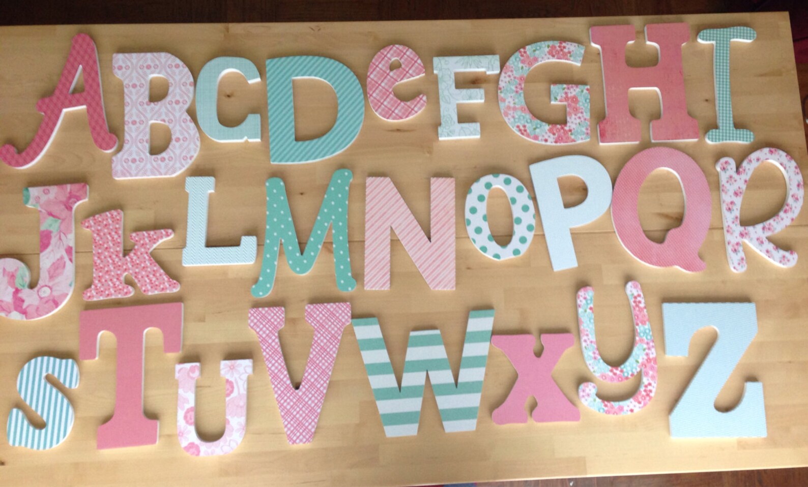 Wooden Wall Letters Coral and Teal Nursery Décor - Etsy