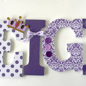 Baby Nursery Wall Letters Purple Princess Theme Custom Wood - Etsy Canada