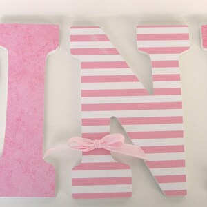 Custom Wooden Letters, Light Pink Nursery, Girl Bedroom, Hanging Baby ...