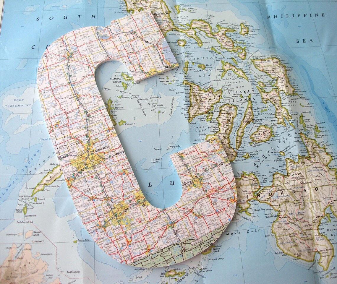 Map Custom Wooden Letters Nursery Name Décor Travel Nursery | Etsy