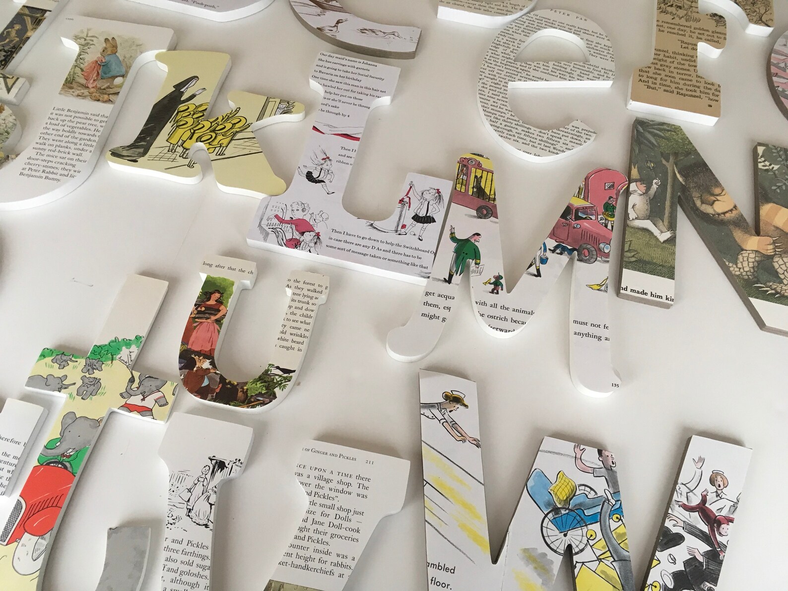 Children's Picture Book Pages Custom Wood Letters Nursery | Etsy