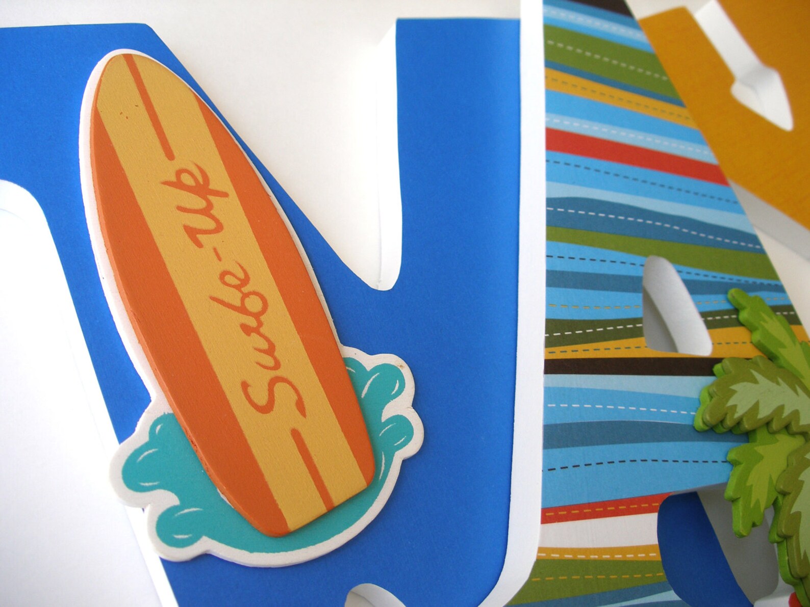 Surfer Custom Decorated Wooden Letters Personalized Nursery | Etsy
