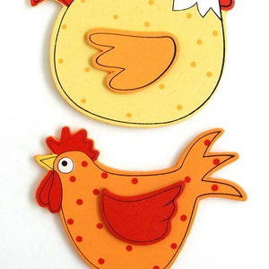 Custom Decorated Wooden Letters CHICKEN & ROOSTER Theme | Etsy