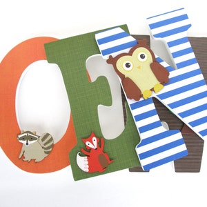 Woodland Creature Custom Decorated Wooden Letters, Nursery Name Décor ...