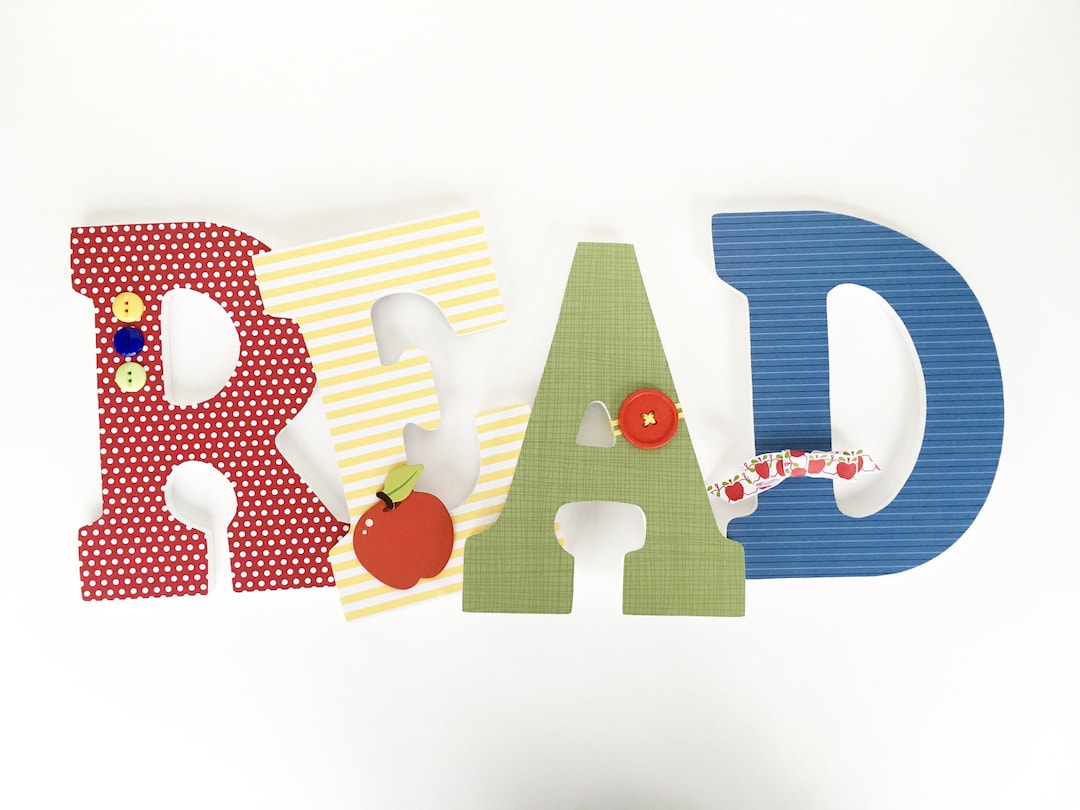 Read Custom Wooden Letters, Nursery Décor, Unisex Bedroom, Hanging Wood ...