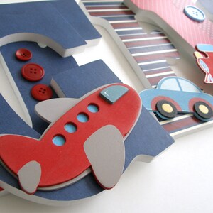 Wooden Letters for Nursery, Cars, Planes, and Trains Theme, Boys ...