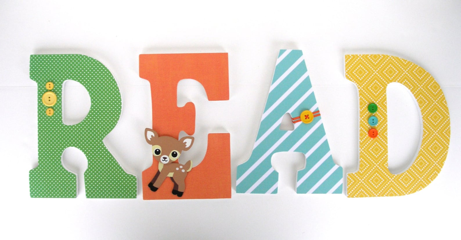 Read Custom Wood Letters, Nursery Décor, Library Wall Hanging ...
