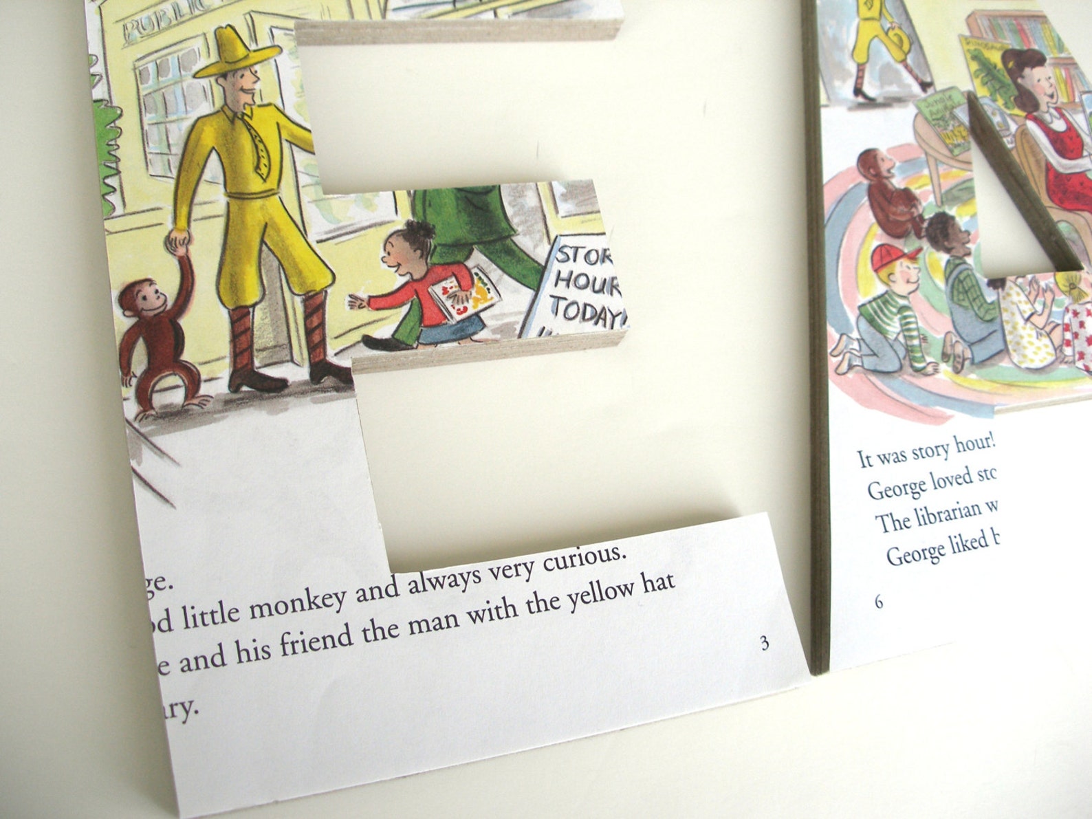 Curious George Custom Wood Letters Children's Book - Etsy