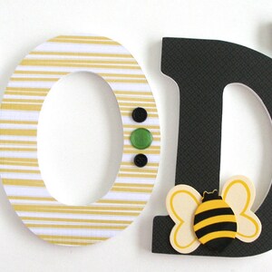 Set of 4 Decorated 9" Wooden Letters, Personalized Nursery Name Décor ...