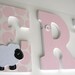 Decorated Wooden Nursery Letters Lamb Theme Wood Letter Set - Etsy