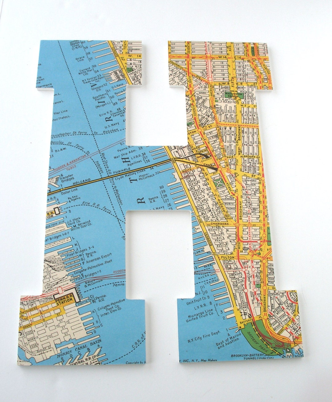 NYC Map Custom Wooden Letters, Nursery Name Décor, Travel Nursery ...