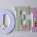 Set of 7 Decorated 9" Wooden Letters, Nursery Name Décor, Alphabet ...
