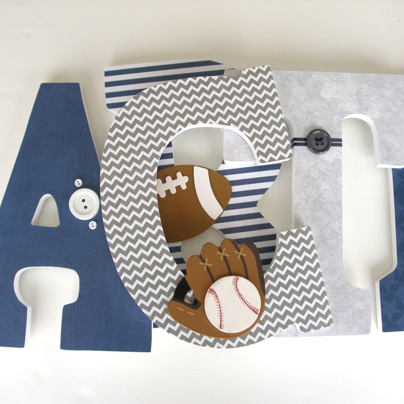 Navy Nursery Letters - Etsy