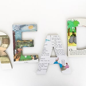 Read Custom Wood Letters, Made From Used Children's Books, Nursery ...