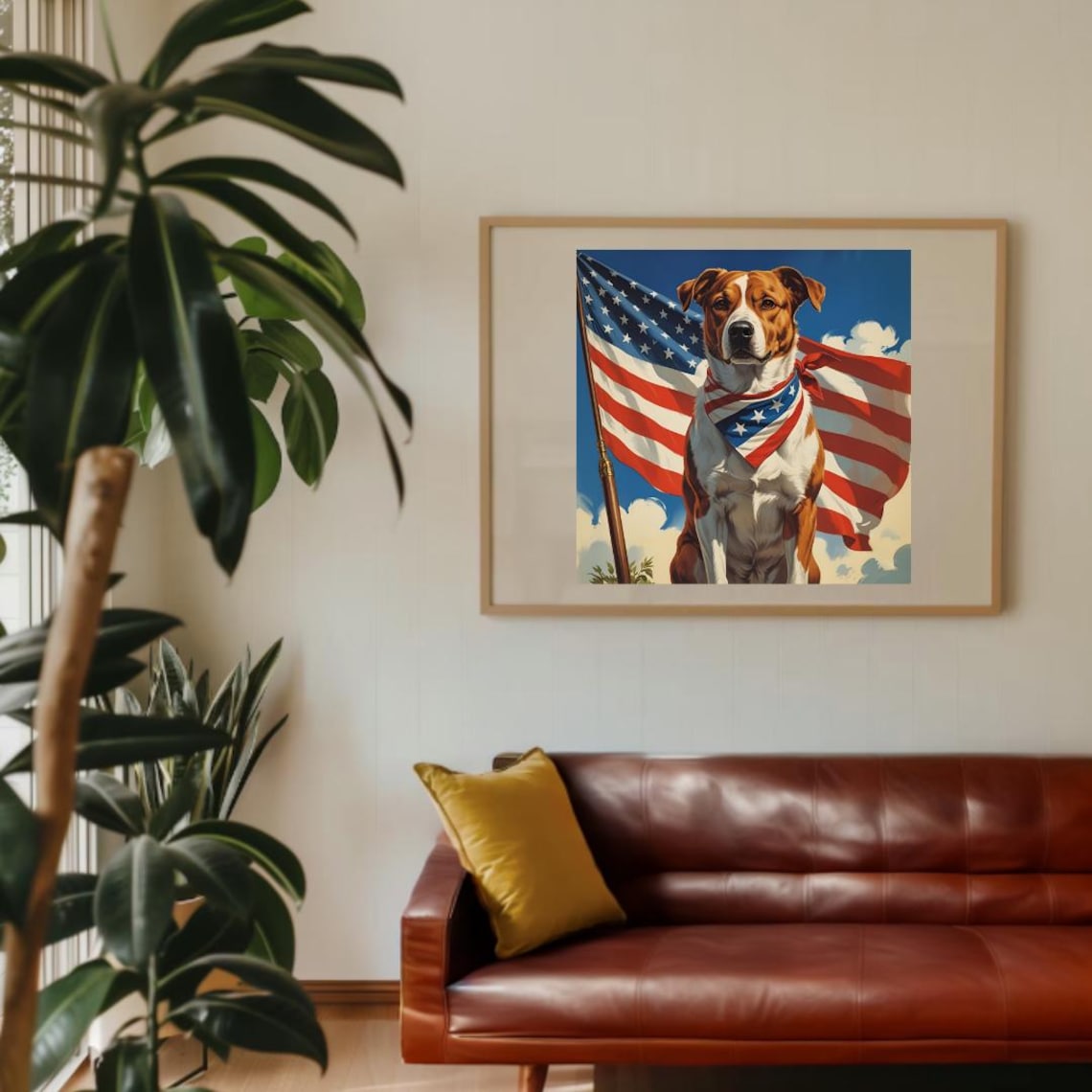 Patriotic Dog Wall Art | American Flag Dog Print | USA Dog Decor ...