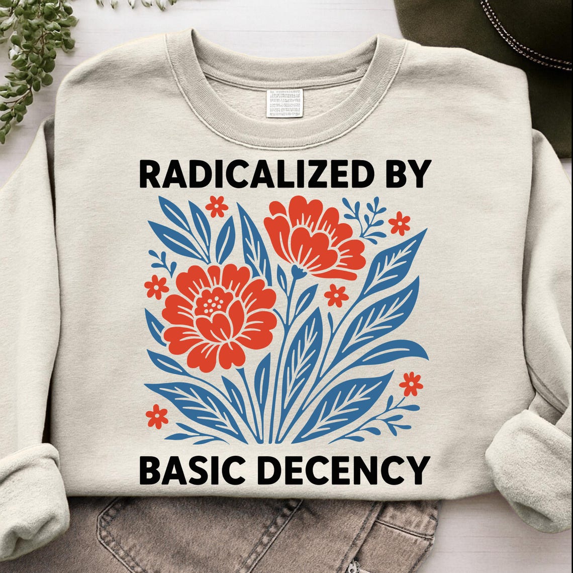 Radicalized by Basic Decency SVG PNG, Feminist Floral Shirt Design ...