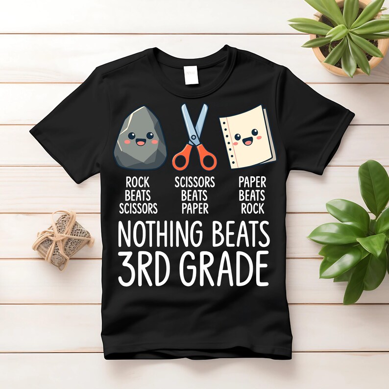 Funny 3rd Grade Rock Paper Scissors Design: PNG SVG Digital Download - Etsy