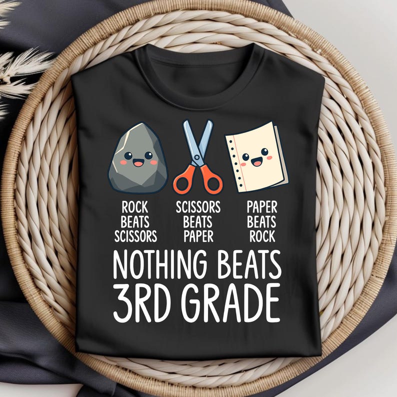 Funny 3rd Grade Rock Paper Scissors Design: PNG SVG Digital Download - Etsy