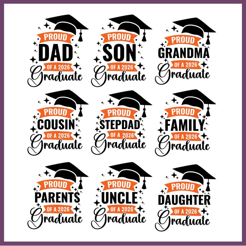 Class of 2026 Graduation Family SVG Bundle, Proud Graduate Designs ...