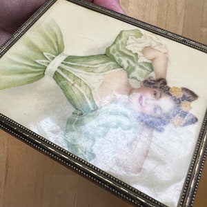 Flirty Portrait, Girl With Bow & Tiny Waist on Celluloid, Antique ...