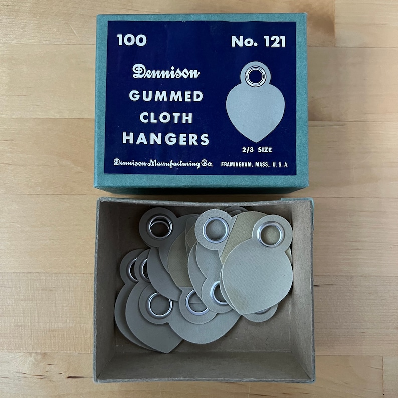 Vintage Dennison Gummed Cloth Hangers With Eyelet, Junk Journal Supply ...