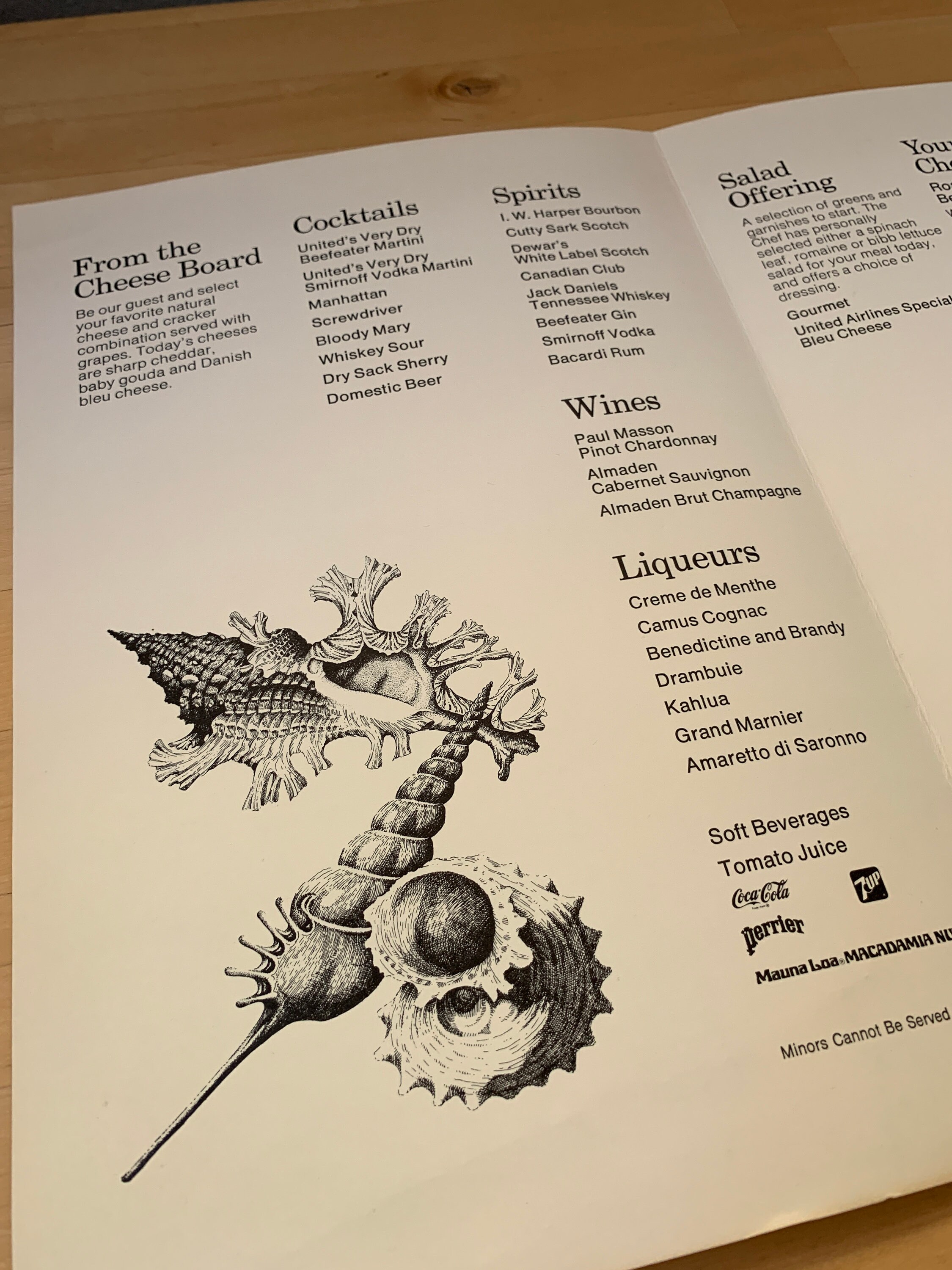 United Airlines First Class Menus, Sea Life Art Print, Helen De Werd ...