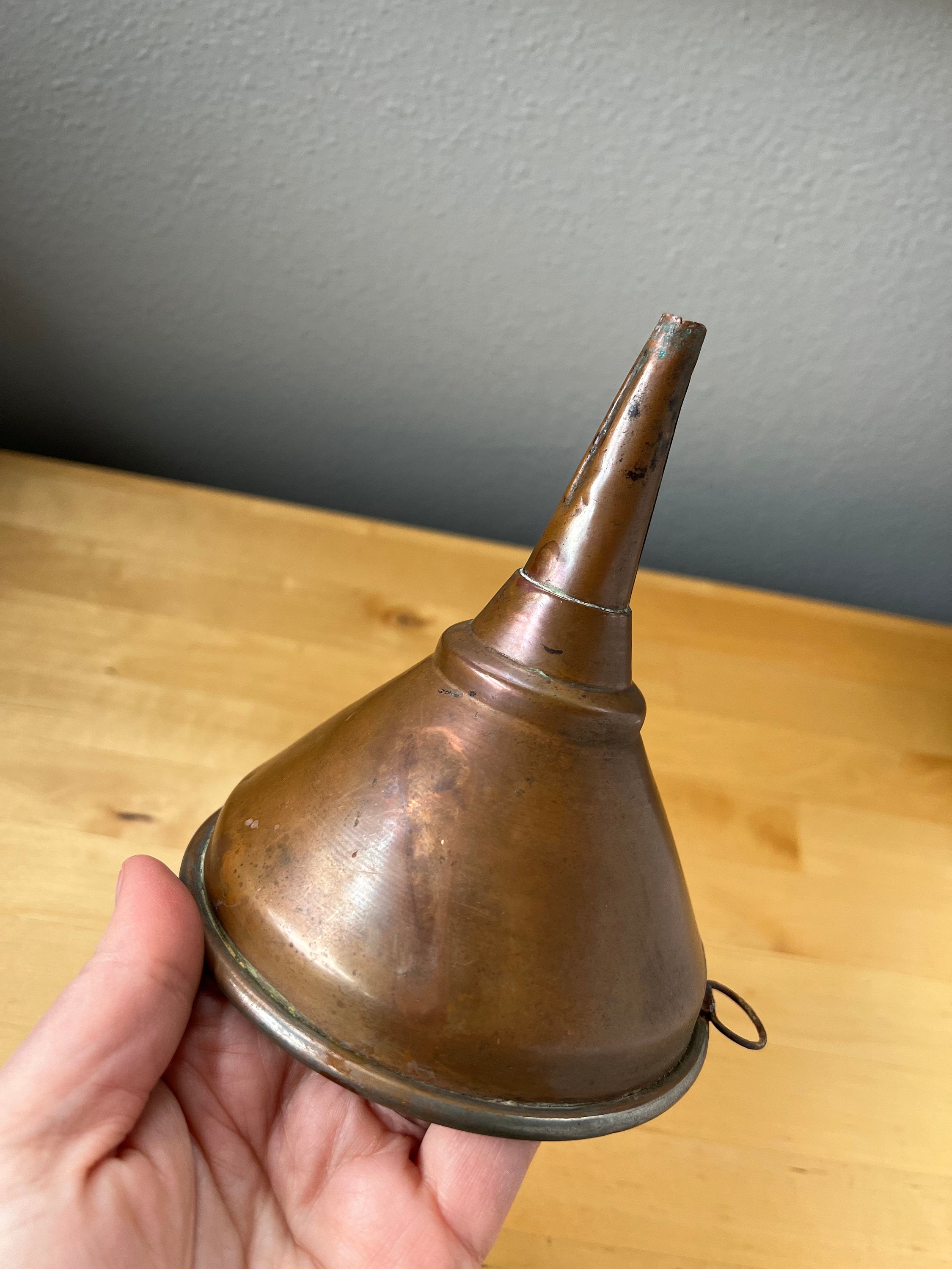 Vintage Copper Funnel, Rolled Lip, Original Patina, Beautiful Details ...