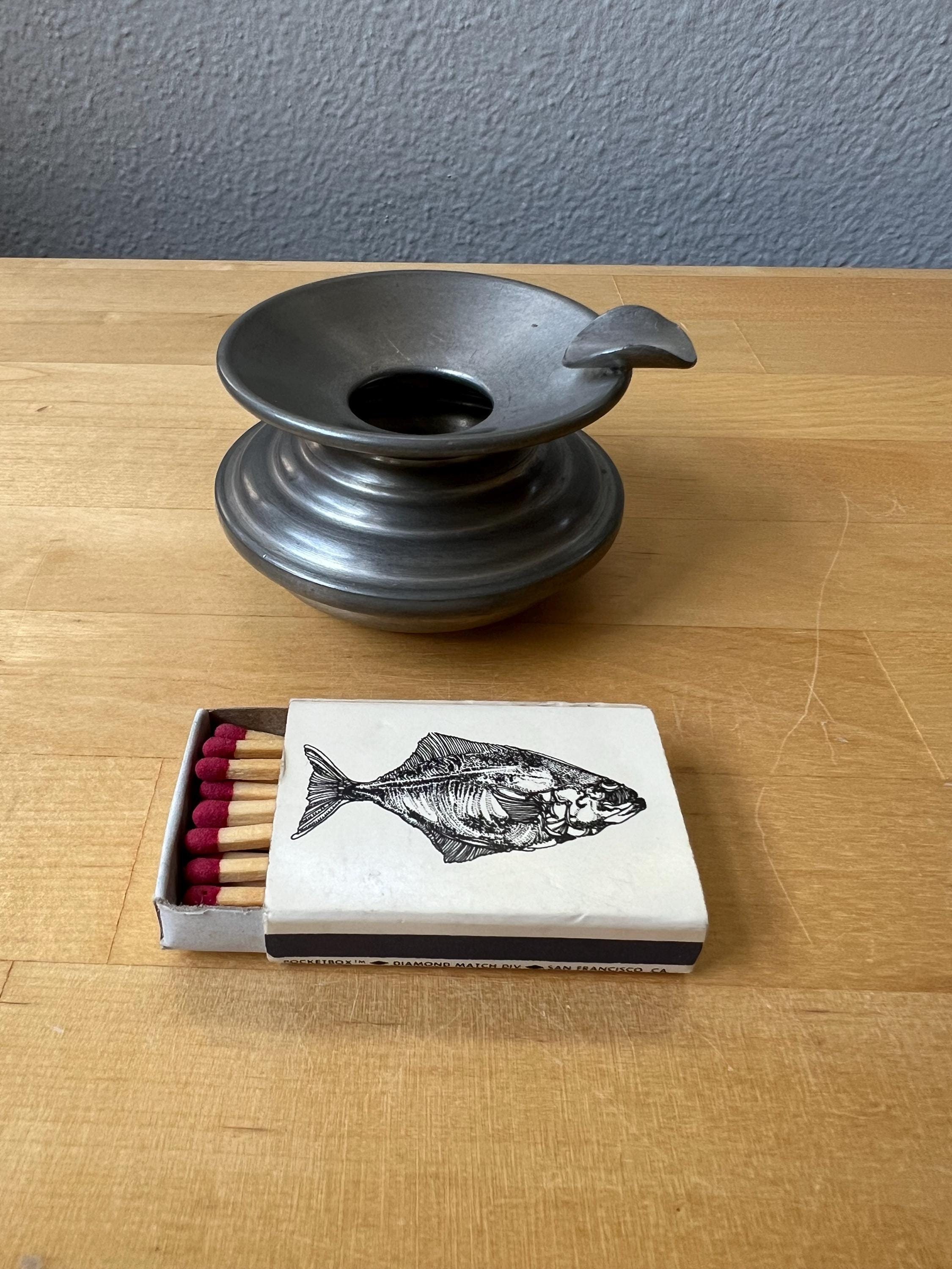 Vintage Pewter Ashtray, Spittoon Shape, Weighted Base, Marked Colonial ...