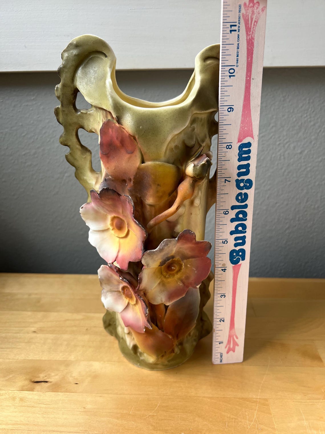 Antique Royal Dux Austria Amphora Vase, Porcelain, Flowers, Chipped ...