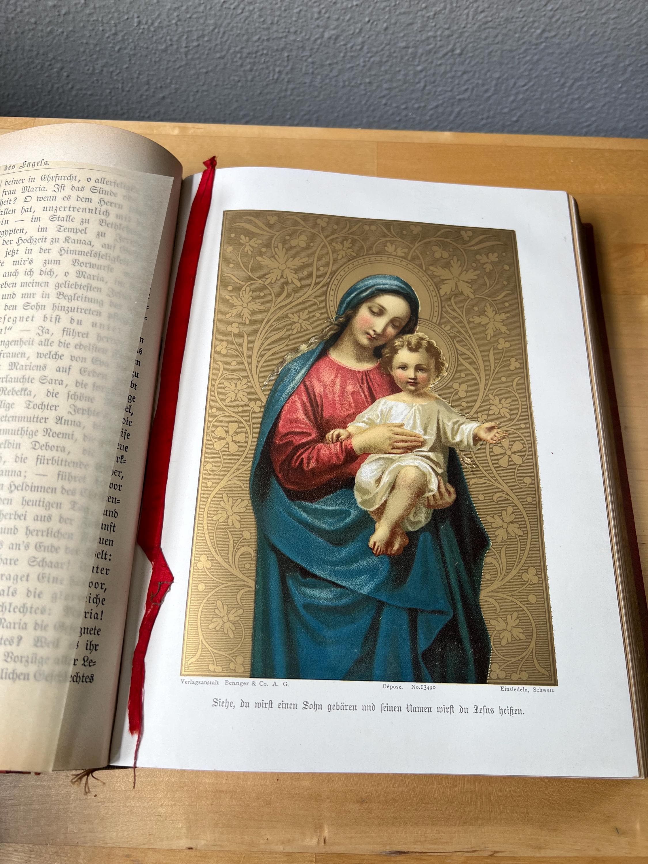 Antique Religious Book, Leben Jesu, Life of Jesus, Color Illustrations ...